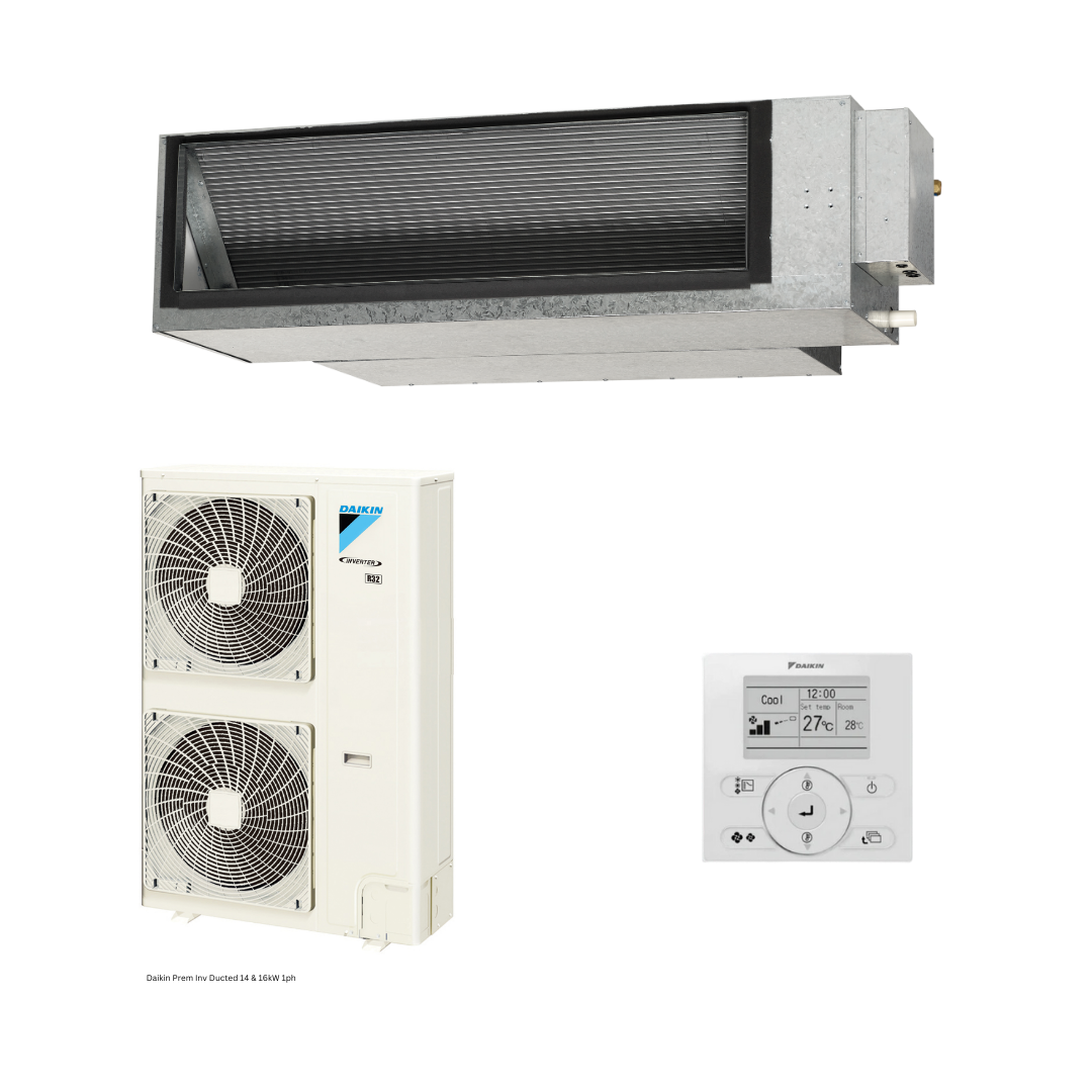Daikin Premium Inv Ducted R32 14kW 1 Ph Set | PREM1ph14SET