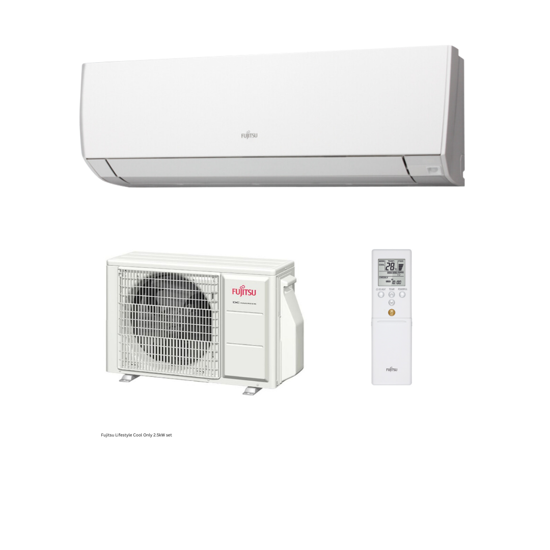 Fujitsu Lifestyle Range Cool Only R32 2.5kW Set | LIFECOOL2.5SET