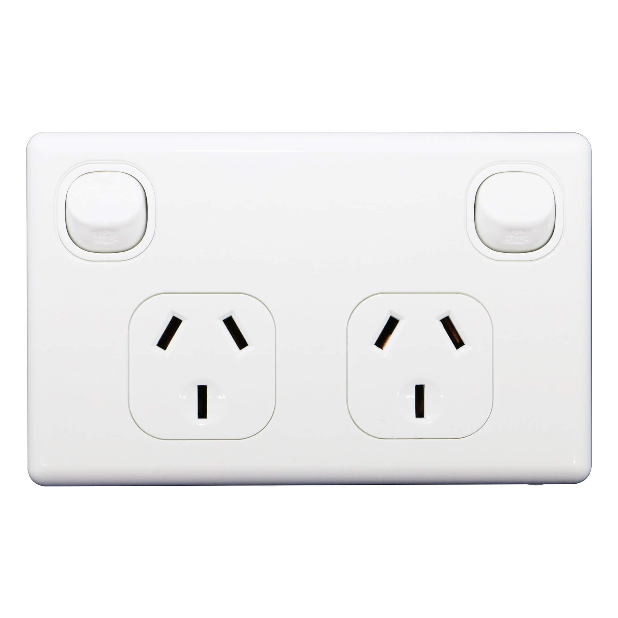 Tesla Double GPO 10A White | TESGPO2