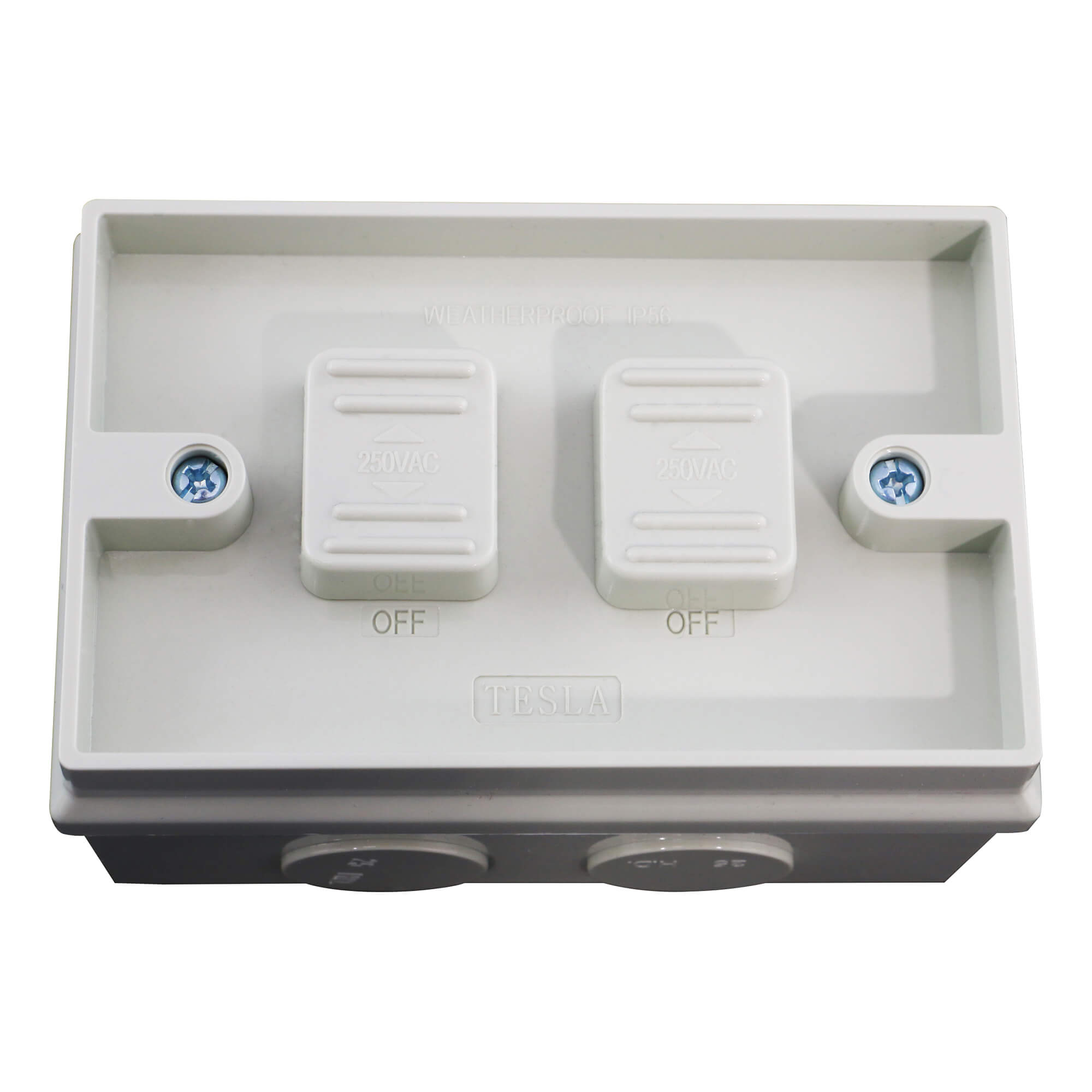 Tesla 2 Gang Waterproof Switch | TESWP2GSW